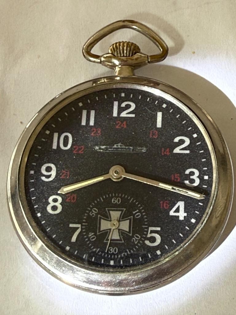 WWII Antique U-Boat Officer’s Pocket Watch – Military Black Dial – Rare ...