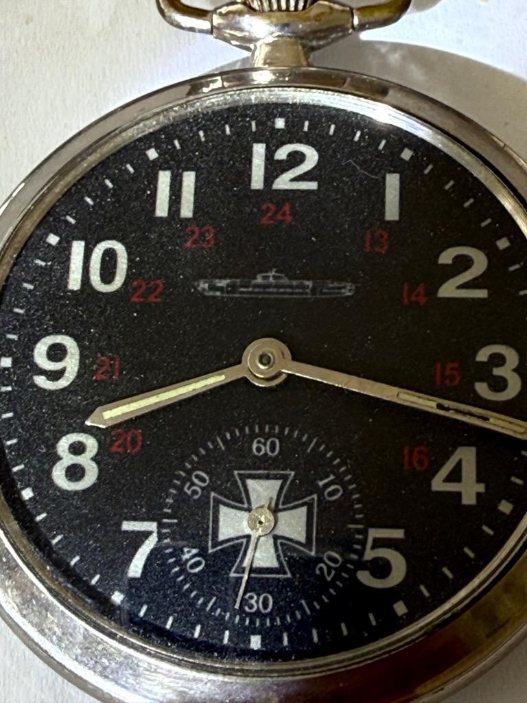 WWII Antique U-Boat Officer’s Pocket Watch – Military Black Dial – Rare ...