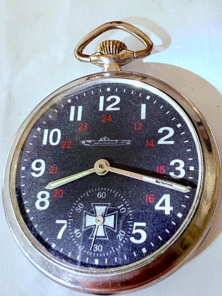 WWII Antique U-Boat Officer’s Pocket Watch – Military Black Dial – Rare ...