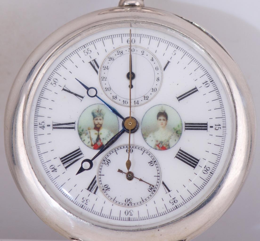 Antique Imperial Tsar Era Officer's Award Silver Niello Chronograph ...